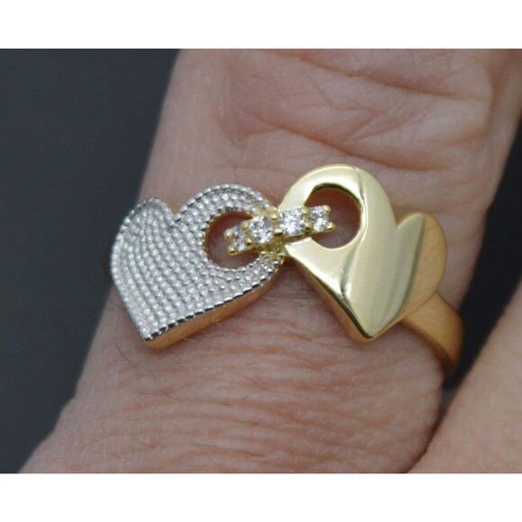 BH Jewelry | Jewelry | Real Solid K Yellow White Gold Cz Interlocking ...